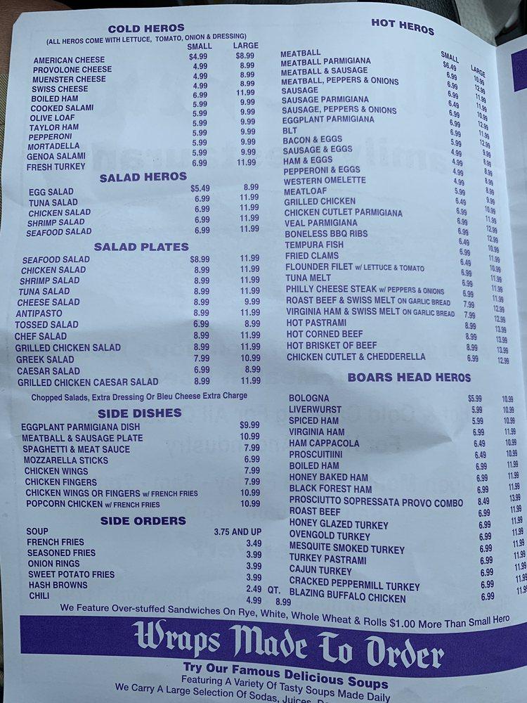 Menu at Village Hero restaurant, Syosset