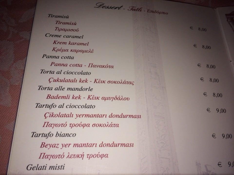 Menu at 4 Fiumi - Piazza Navona pizzeria, Rome