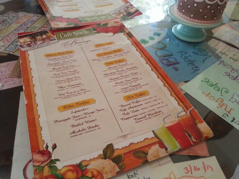 Menu at Café Noelle cafe, San Fernando