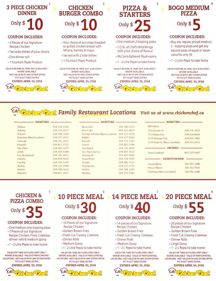 Menu at Teulon Chinese Cafe, Teulon
