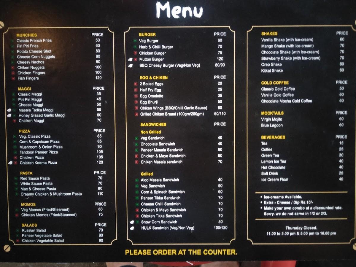 Menu at FAM BAM Cafe, Kolhapur