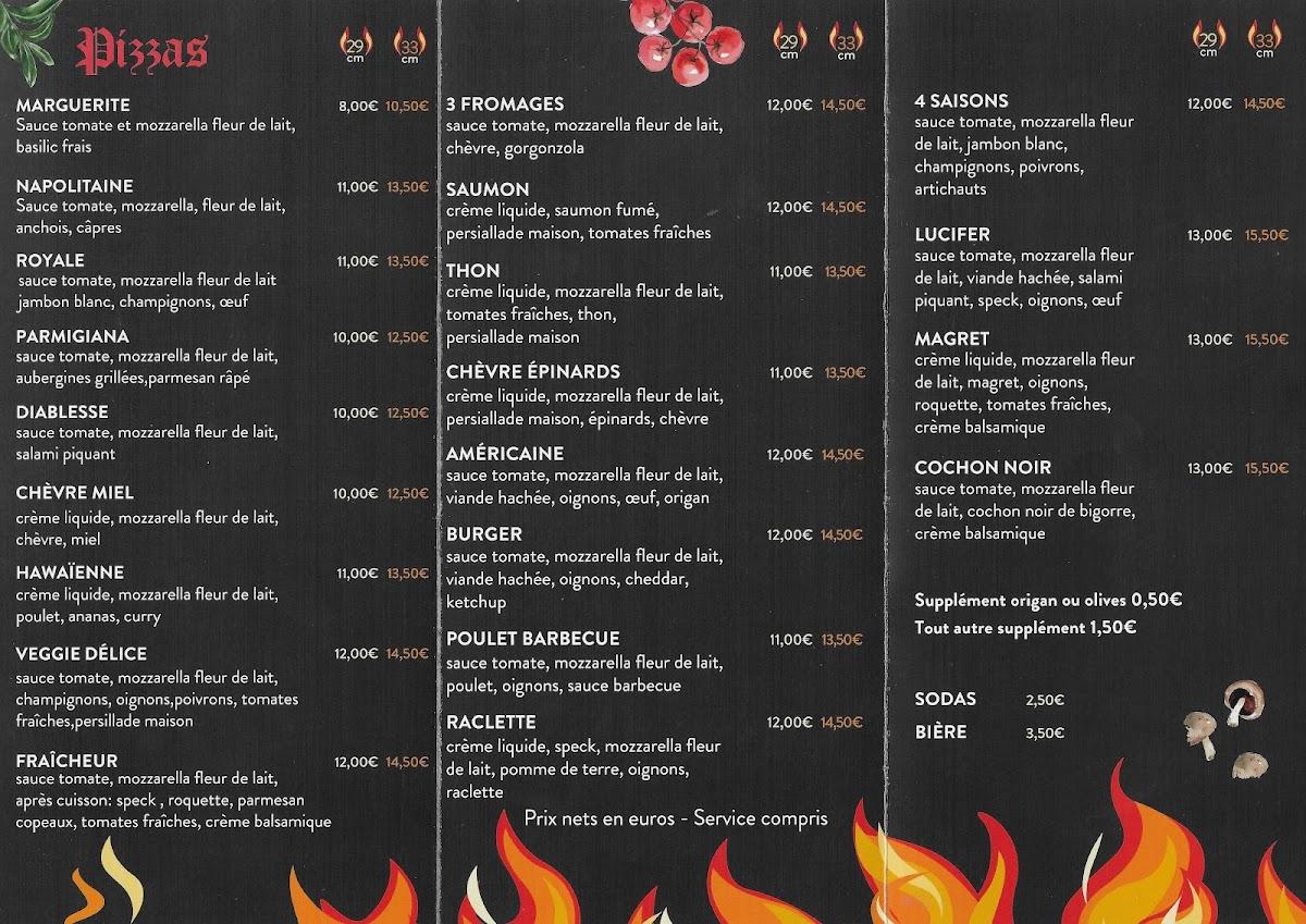 Menu au LUCIFER PIZZA restaurant, Gujan-Mestras