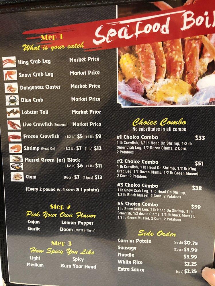 Menu at Seafood Boil restaurant, North Brunswick Township