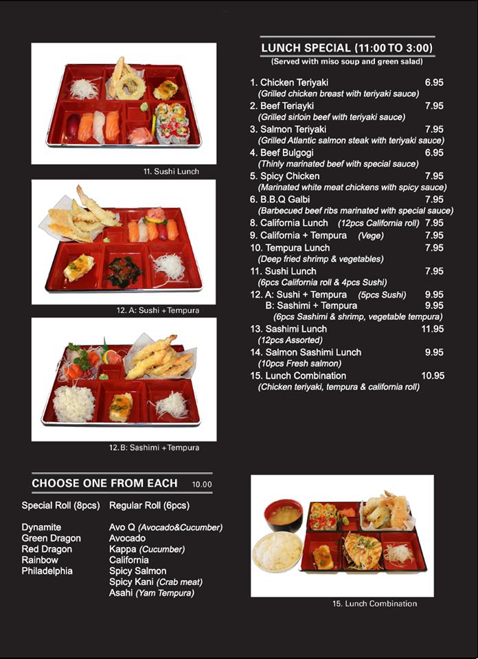Menu at Roll & Roll restaurant, Toronto