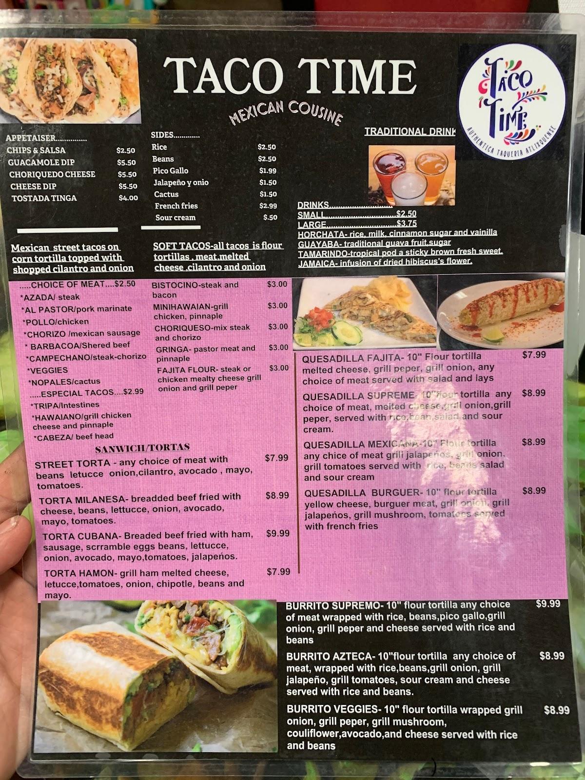 Carta del restaurante Taco time, Lexington, Nicholasville Rd