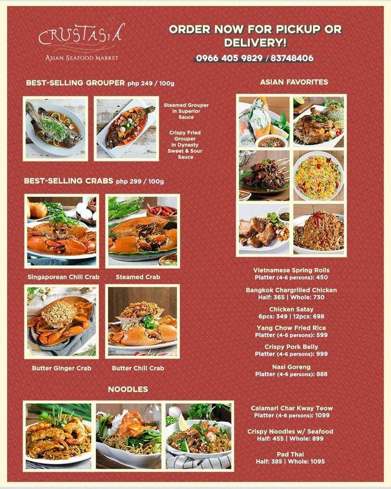 Menu at Crustasia Asian Seafood Market restaurant, Quezon City