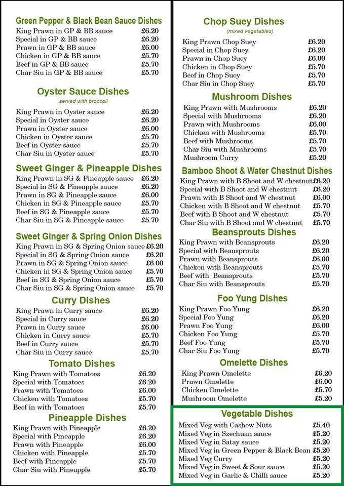 Menu at Golden Fish fast food, Hebden Bridge