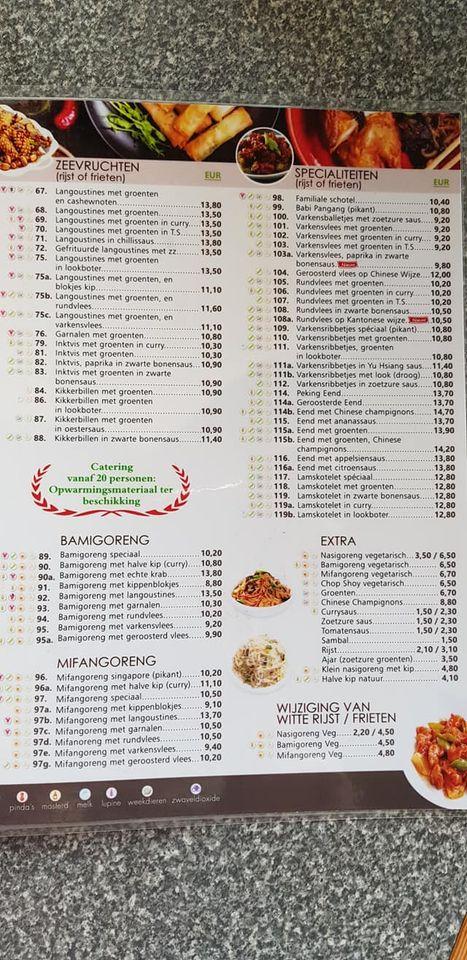 Menu at Chan Siu, Antwerp, Gagelveldenstraat 20