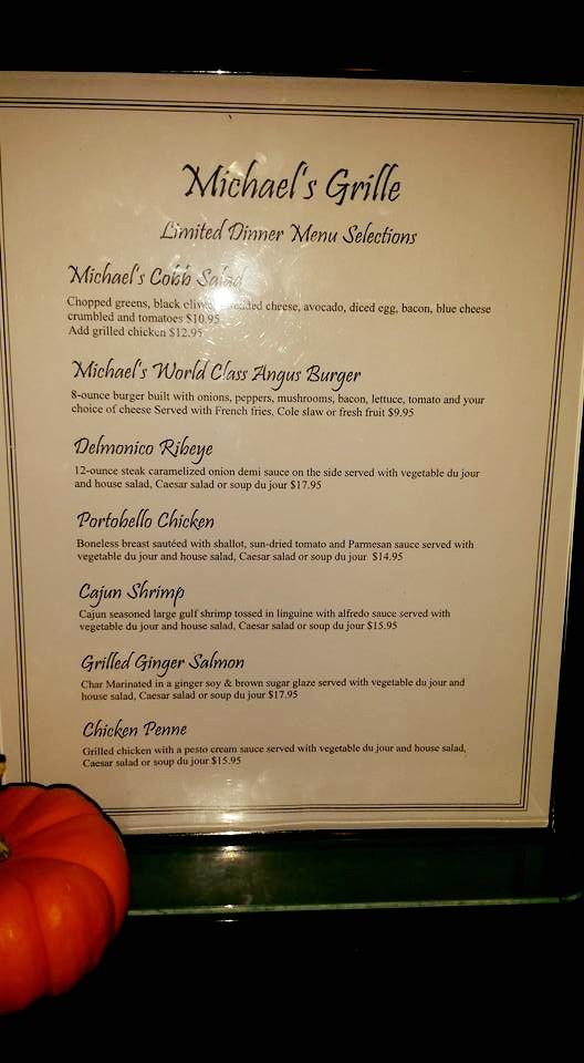Menu at Michael's Grille restaurant, Independence