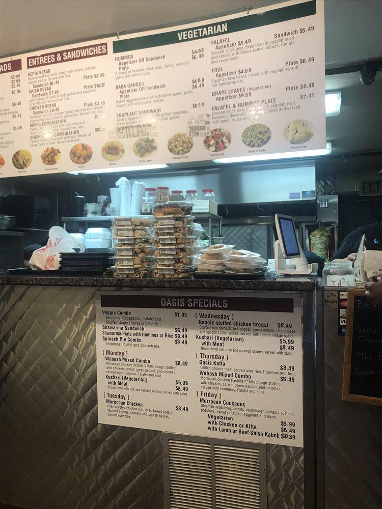 Menu at Oasis Cafe, Chicago, 21 N Wabash Ave