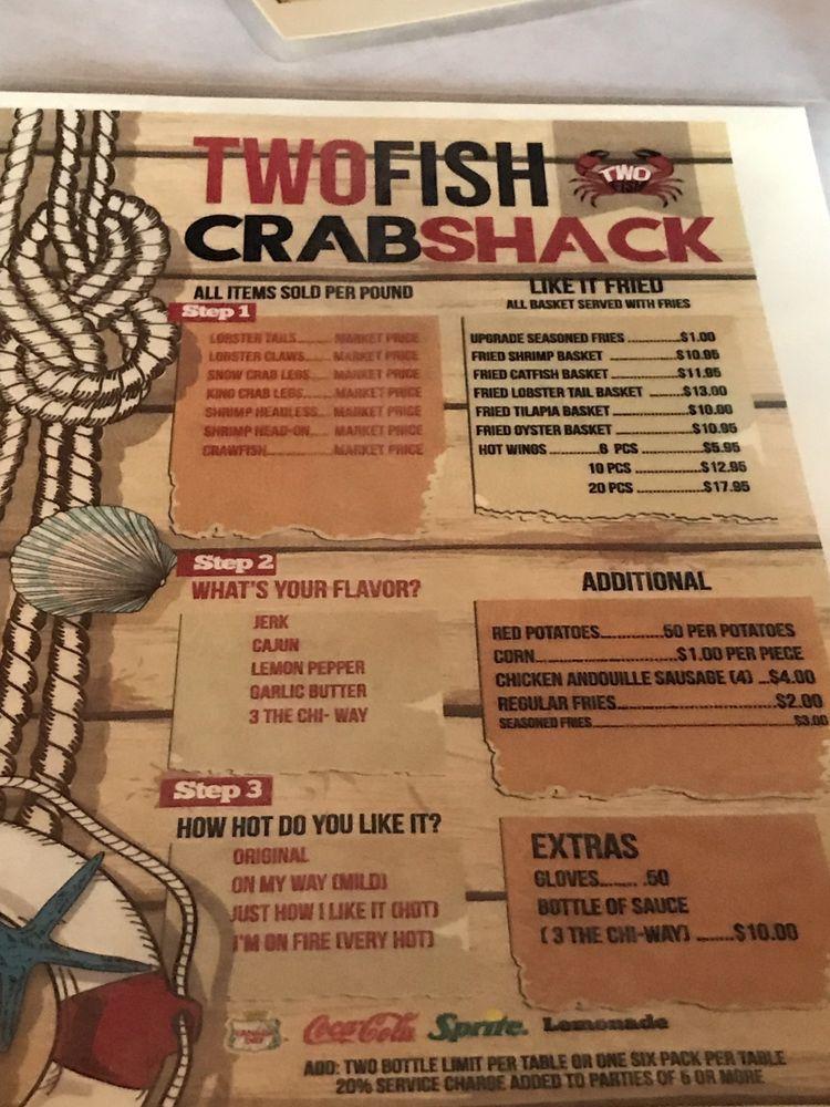 Menu at Two Fish Crab Shack restaurant, Chicago, 641 E 47th St