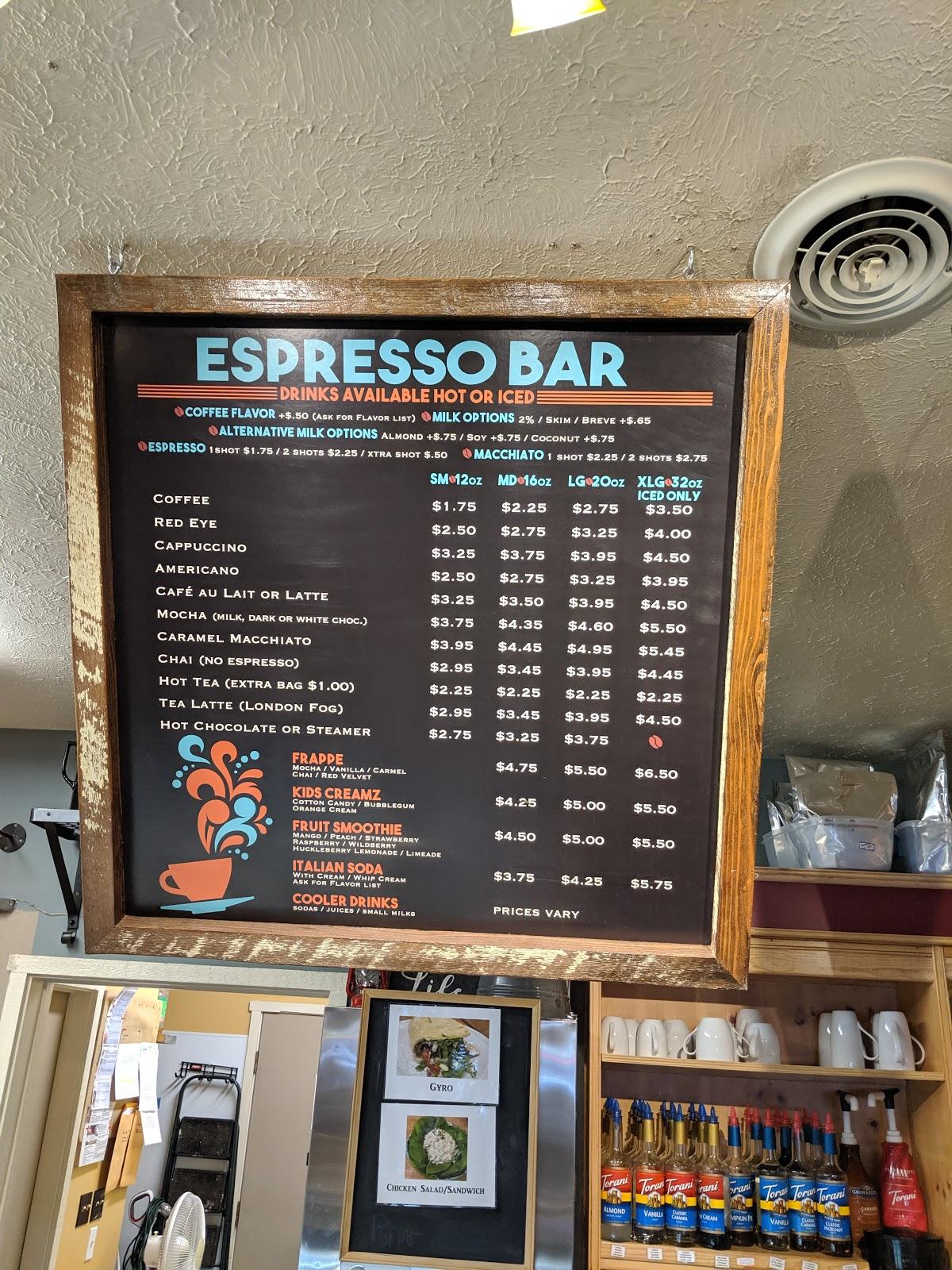 Menu at Book Peddler & Coffee Cafe @ Book Peddler, West Yellowstone
