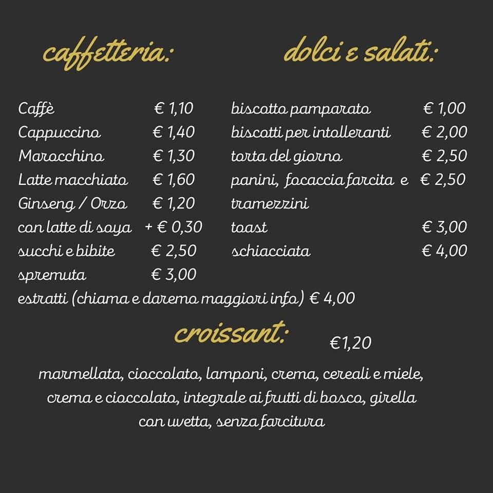 Menu at Caffè Centro pub & bar, Canale