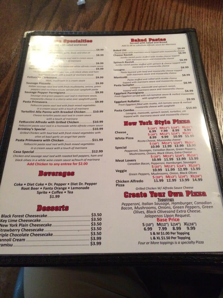 Menu at Casa Del Mare Italian Restaurant, Paris, NE Loop 286