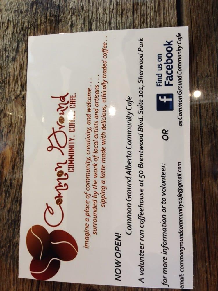 Menu at Common Ground cafe, Sherwood Park, 50 Brentwood Boulevard
