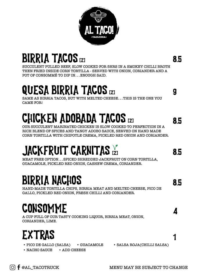 Menu at Macknade cafe, Faversham