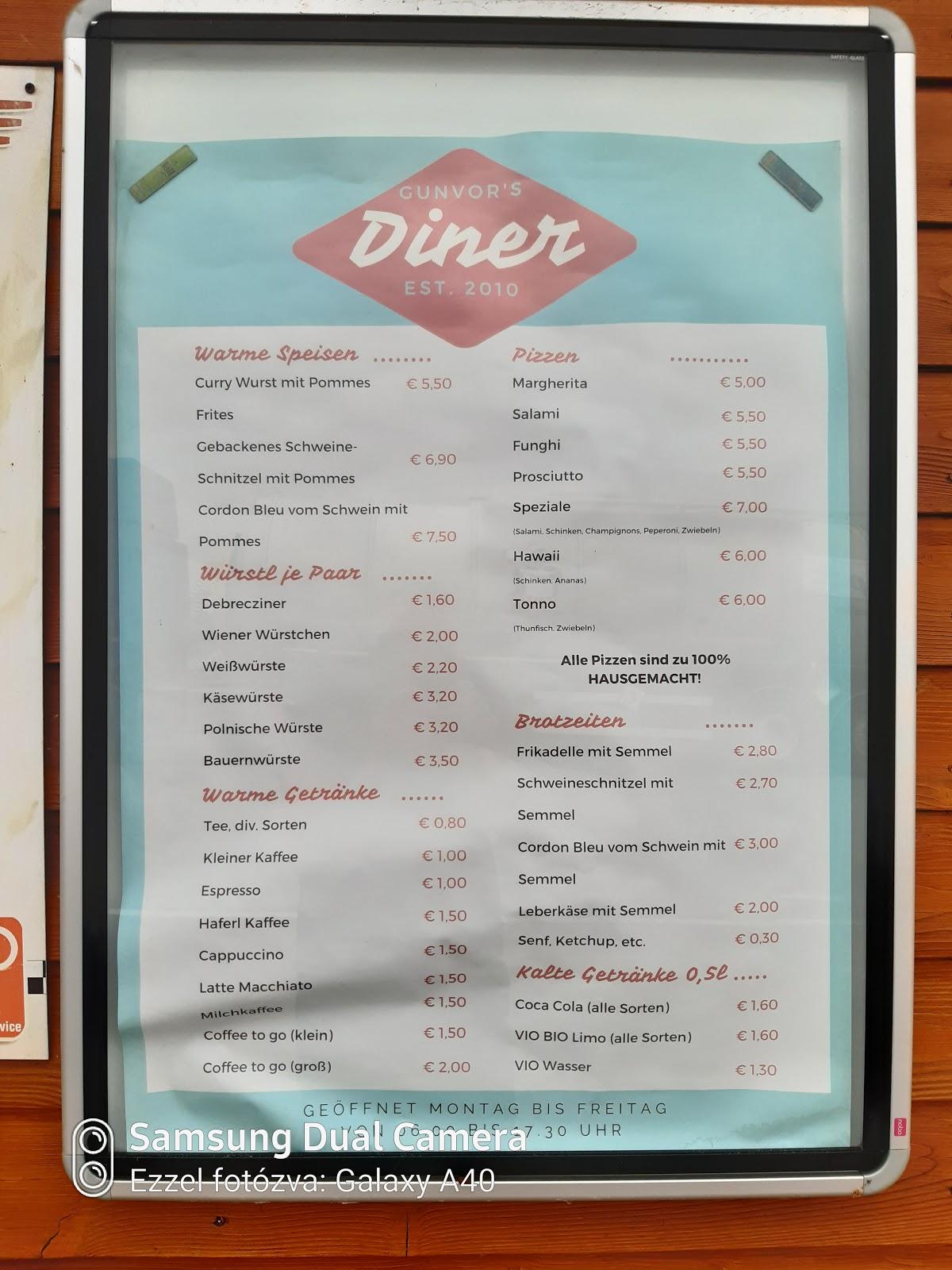 Menu at P+D DINER restaurant, Kösching