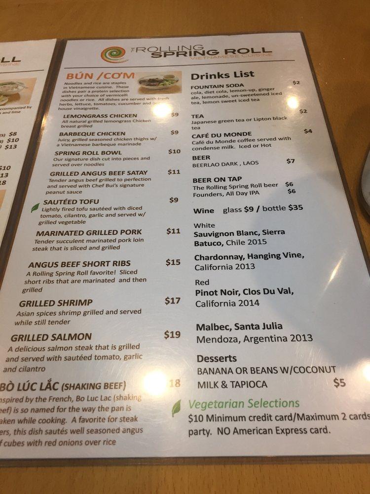 Menu at The Rolling Spring Roll (Farmingdale) restaurant, Farmingdale