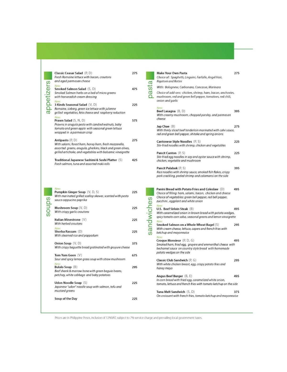 Menu at Flavors Restaurant, Makati, Holiday Inn & Suites