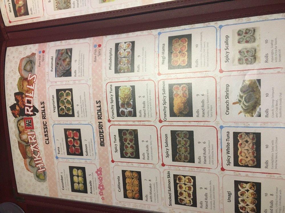 Menu at Hikari restaurant, Houston