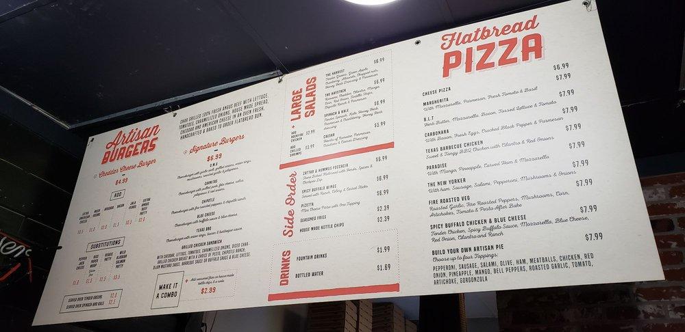 Menu at Rockfire Grill pizzeria, Goleta