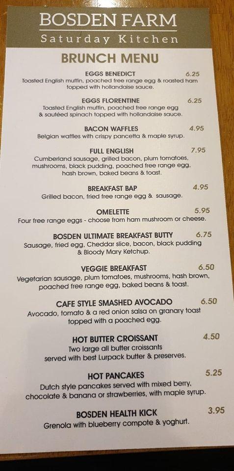 Menu at Bosden Farm - Pub and Dining, Stockport