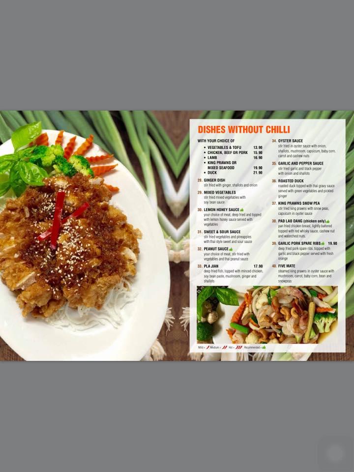 Menu at Sawatdee Thai Restaurant, Batemans Bay