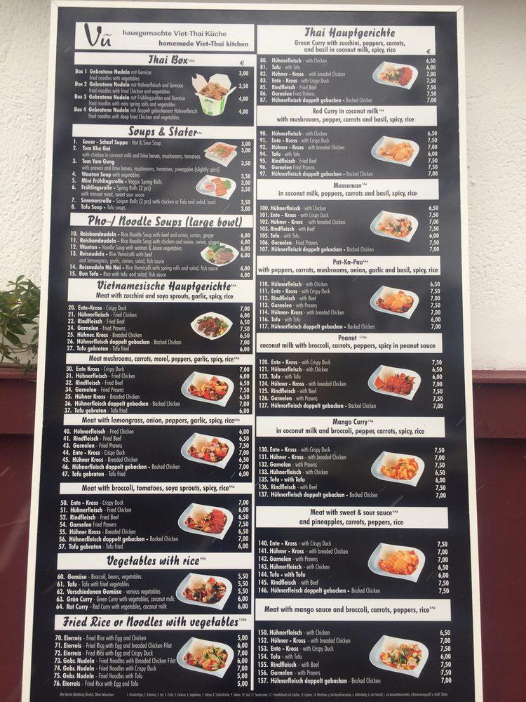 Menu at VU restaurant, Berlin