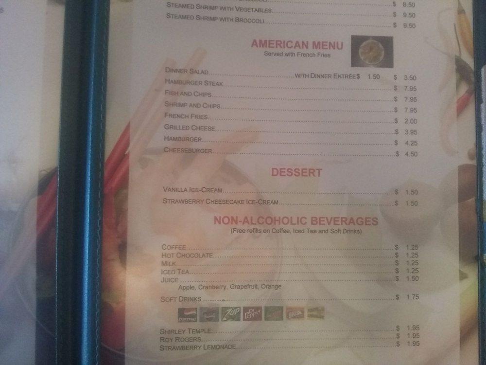 Menu at Golden Horse Restaurant, Prosser