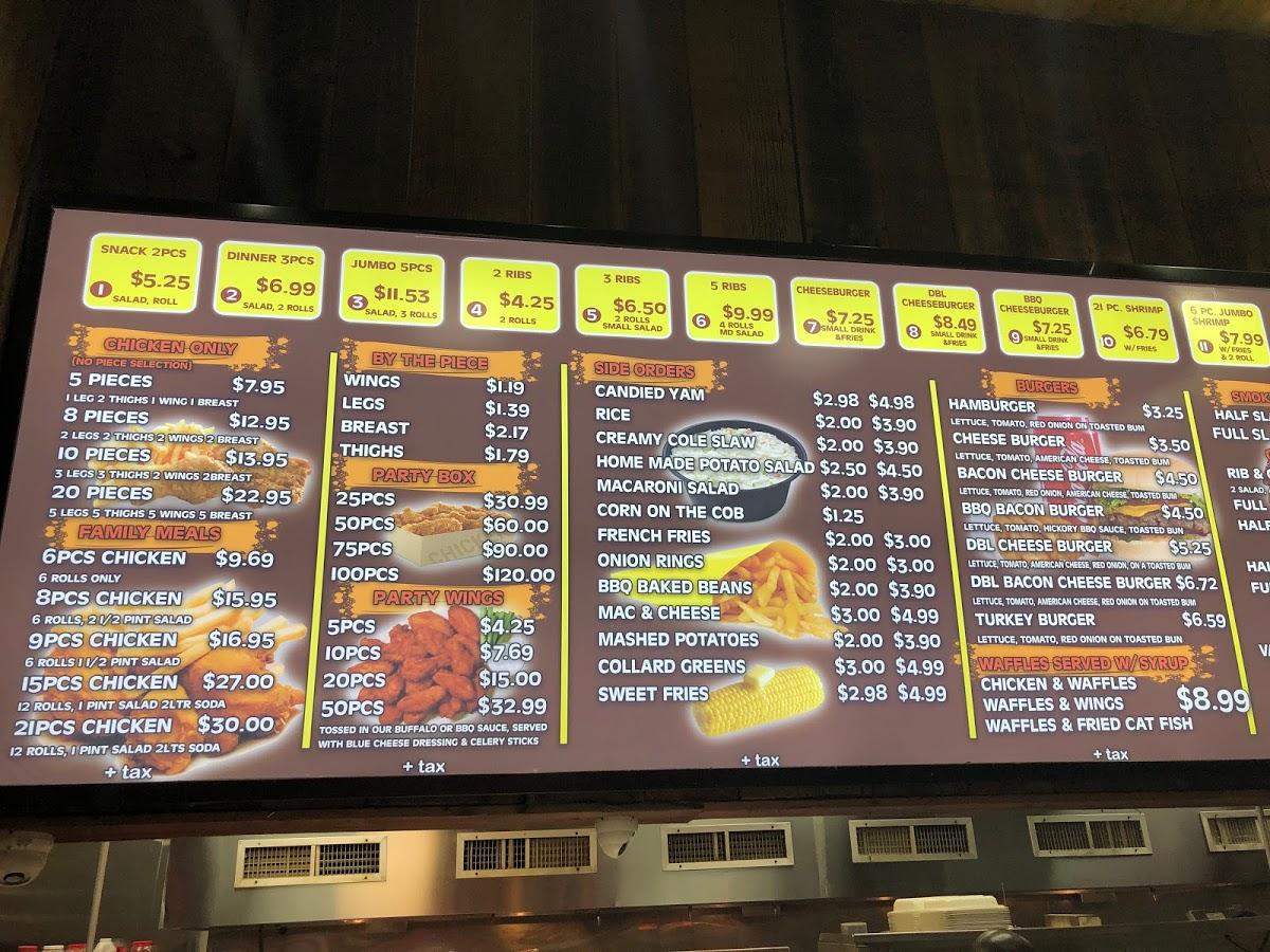 Menu at New York Fried Chicken restaurant, New York City, 147-1 Liberty Ave