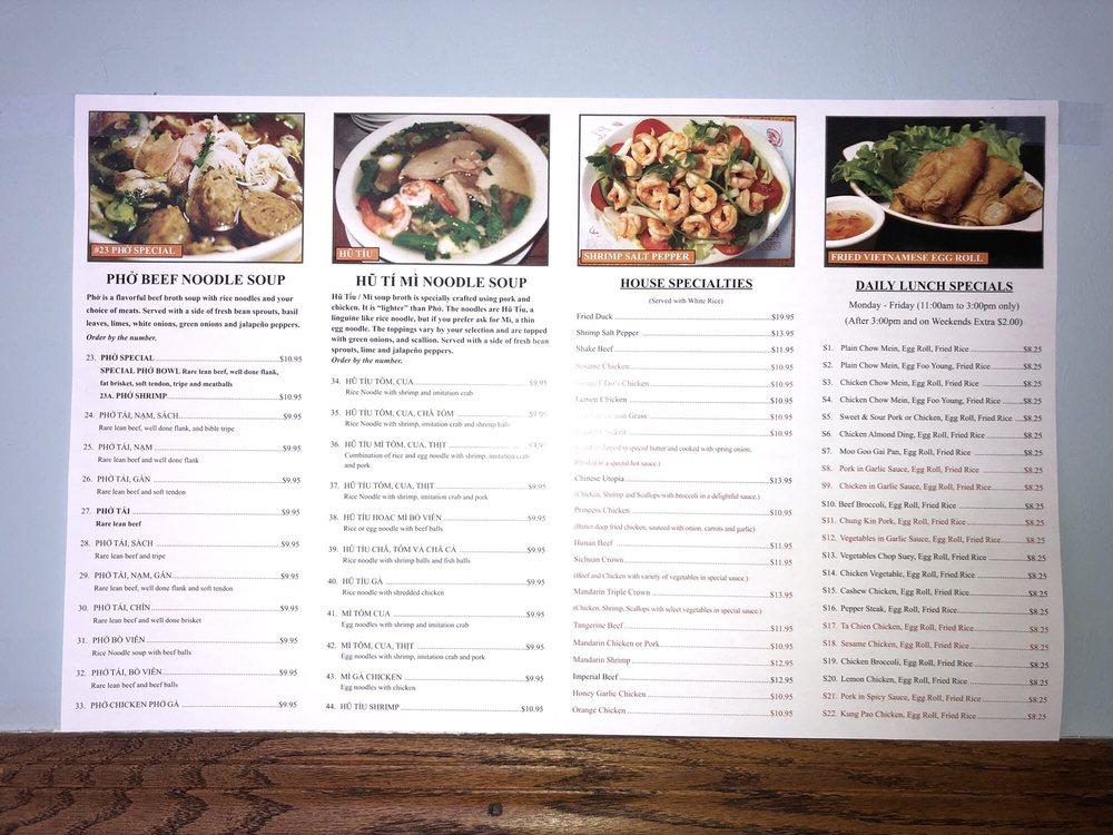 Menu at Sichuan Restaurant, Saint Louis Park