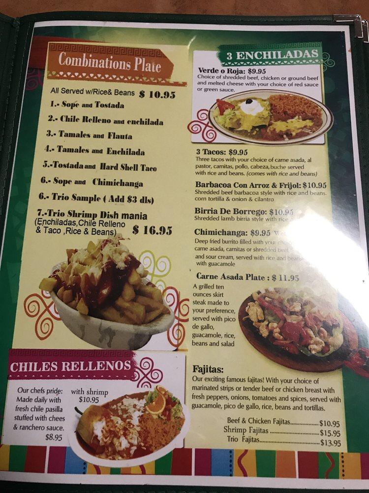 Menu at Guadalajara Cafe, Palm Desert, Hwy 111