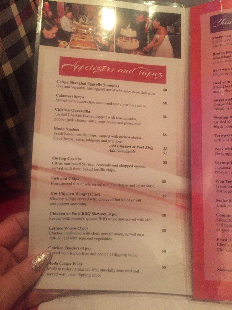 Menu at Cafe Moda, Las Vegas, S Jones Blvd #24