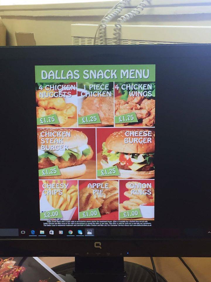 Menu at Dallas Chicken & Pizza pizzeria, Coventry