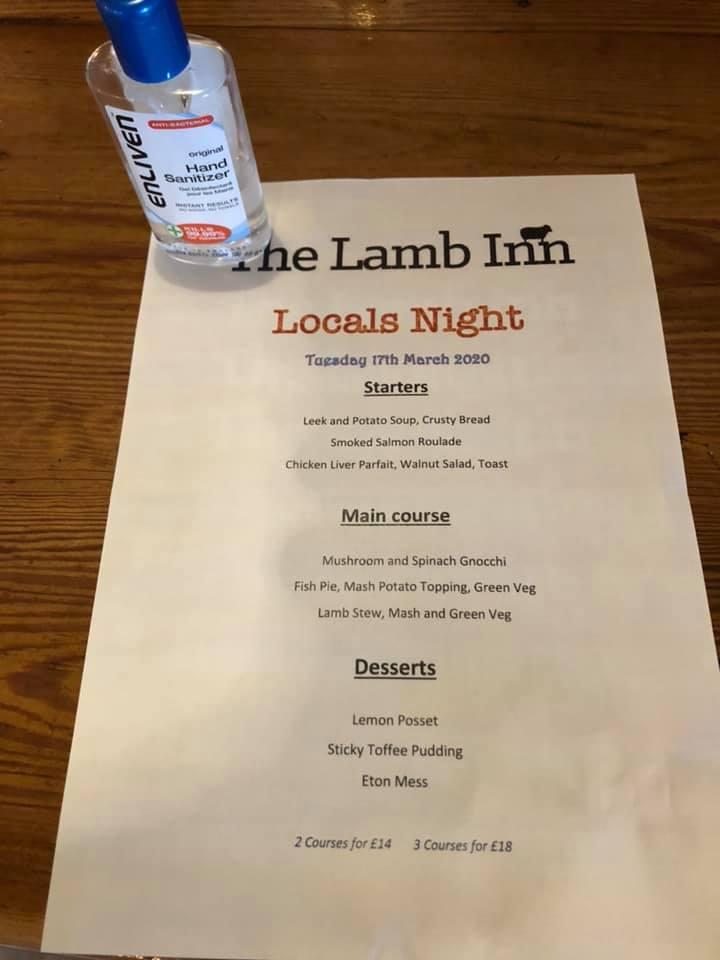 Menu at The Lamb Inn pub & bar, Chichester