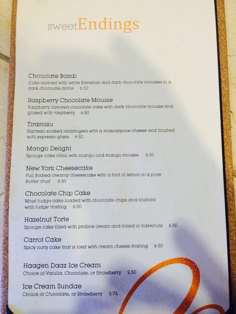 Menu at Soleil Restaurant and Charlie's Bar, Pasadena