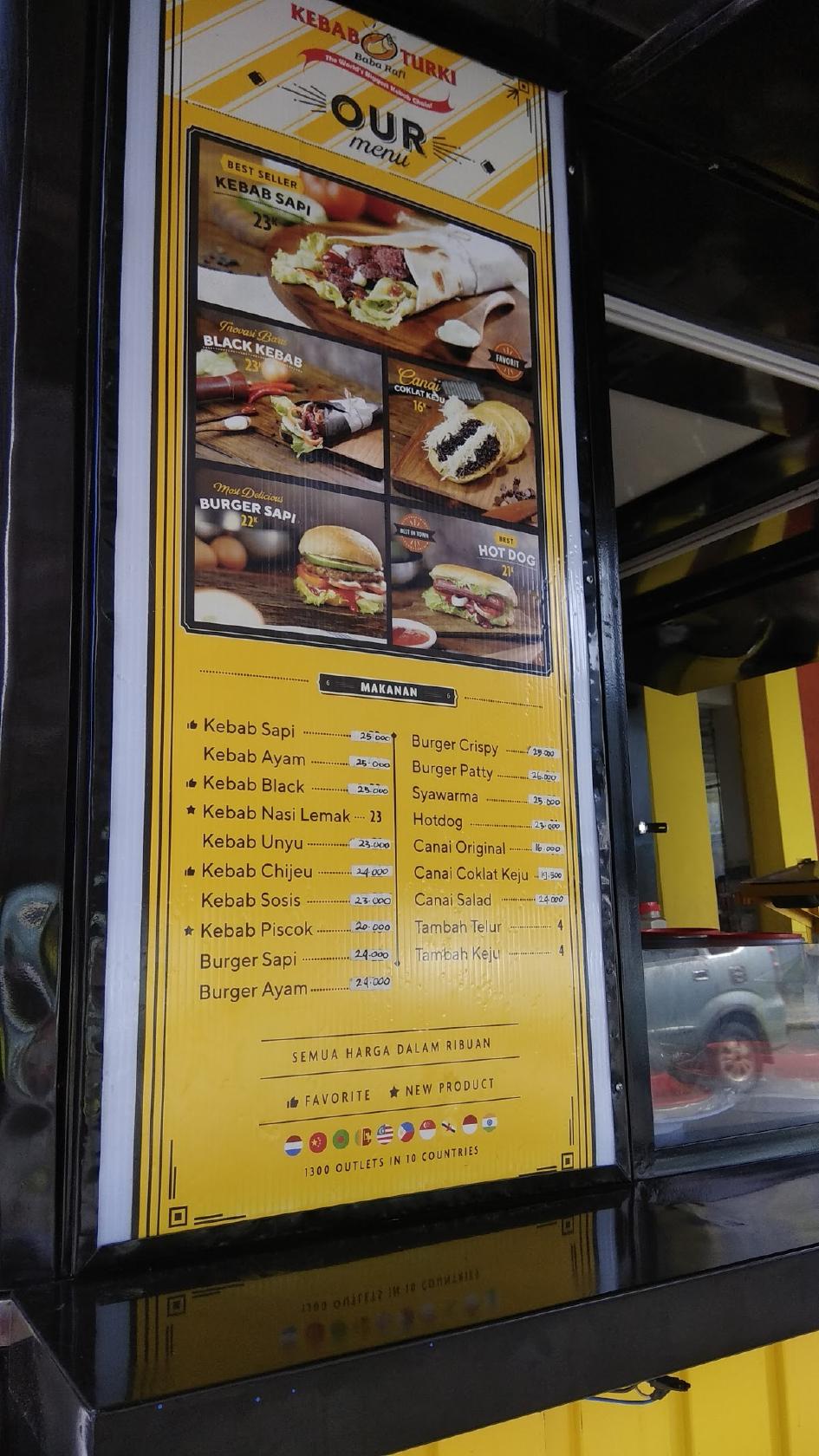 Menu at Kebab Turki Baba Rafi, Indonesia, P2C6+54J