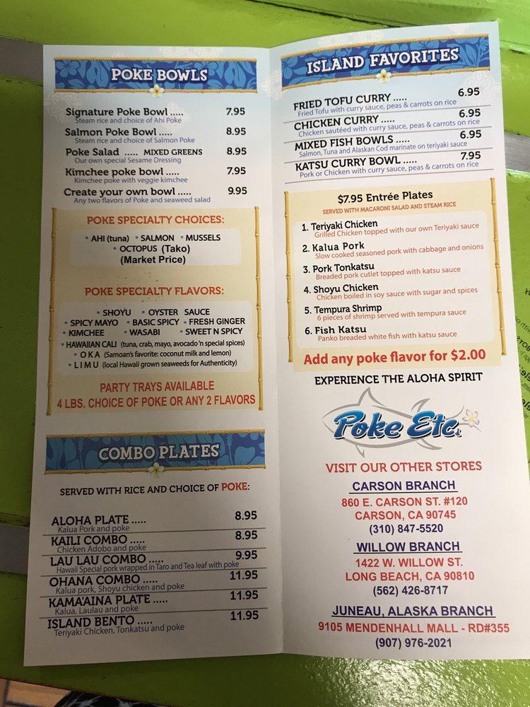 Carta del restaurante Poke Etc., National City
