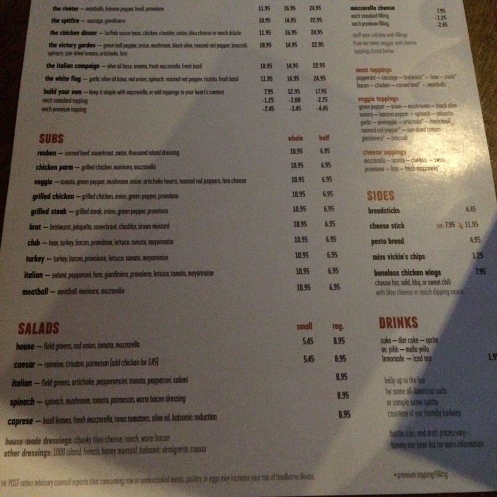 Menu at The Post pub & bar, Louisville, Goss Ave
