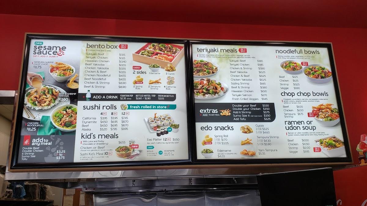 Menu at Edo Japan - Lloydminster City Centre - Grill and Sushi ...