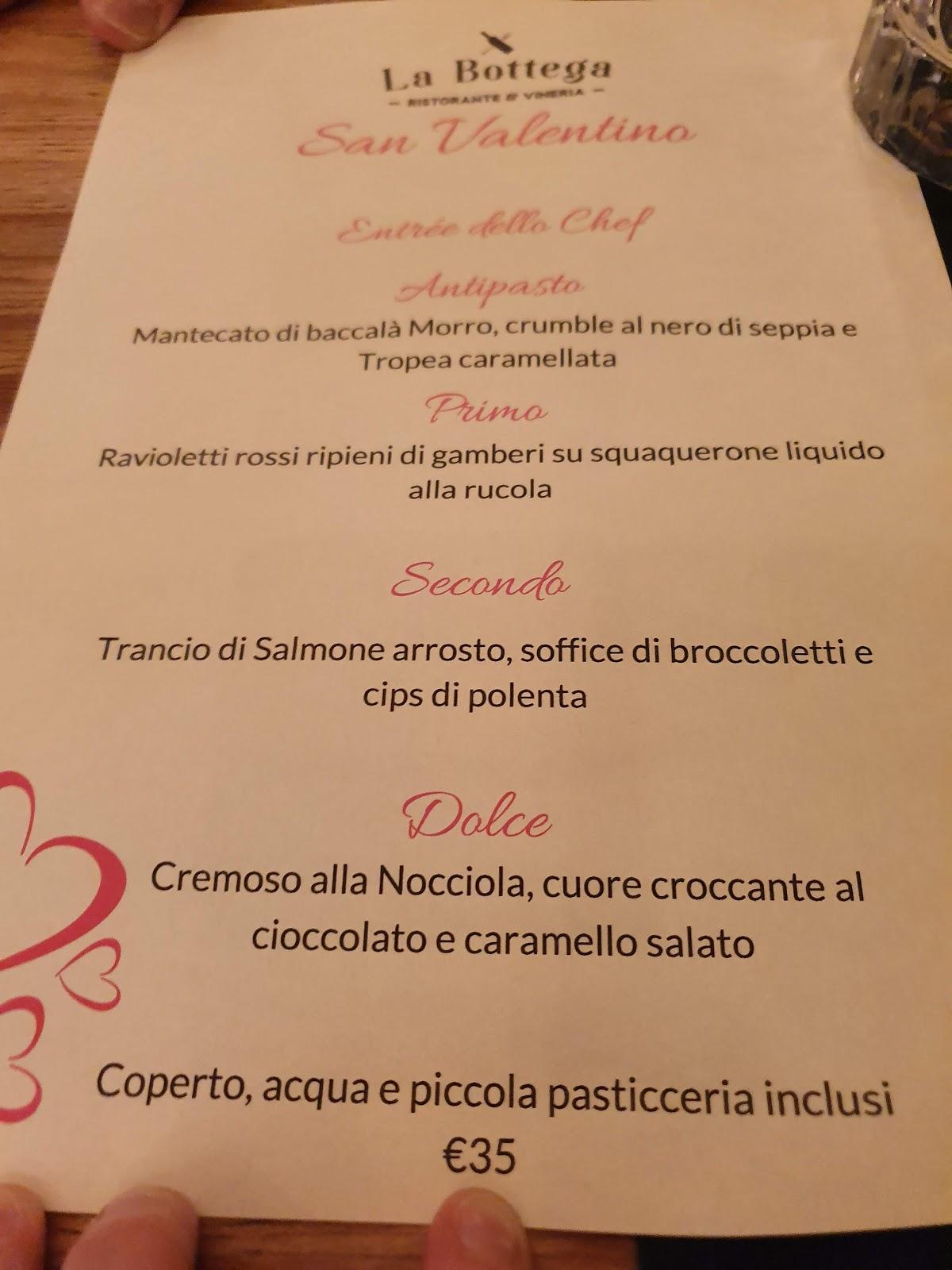 Menu da La Bottega Ristorante & Vineria, Dozza