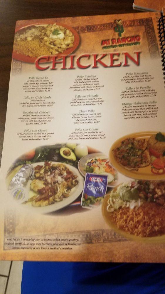 Menu at Mi Pueblo Mexican Restaurant, Aiken, Richland Ave W