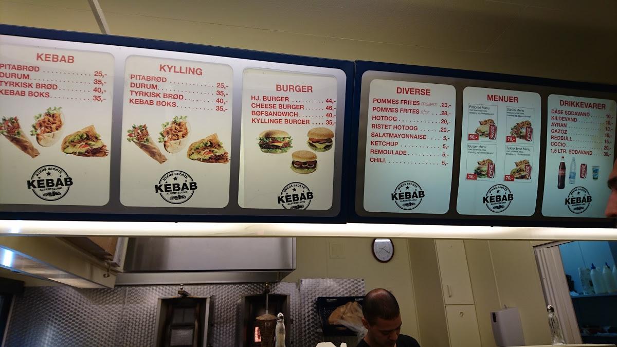 Menu at Mina Kebab restaurant, Albertslund
