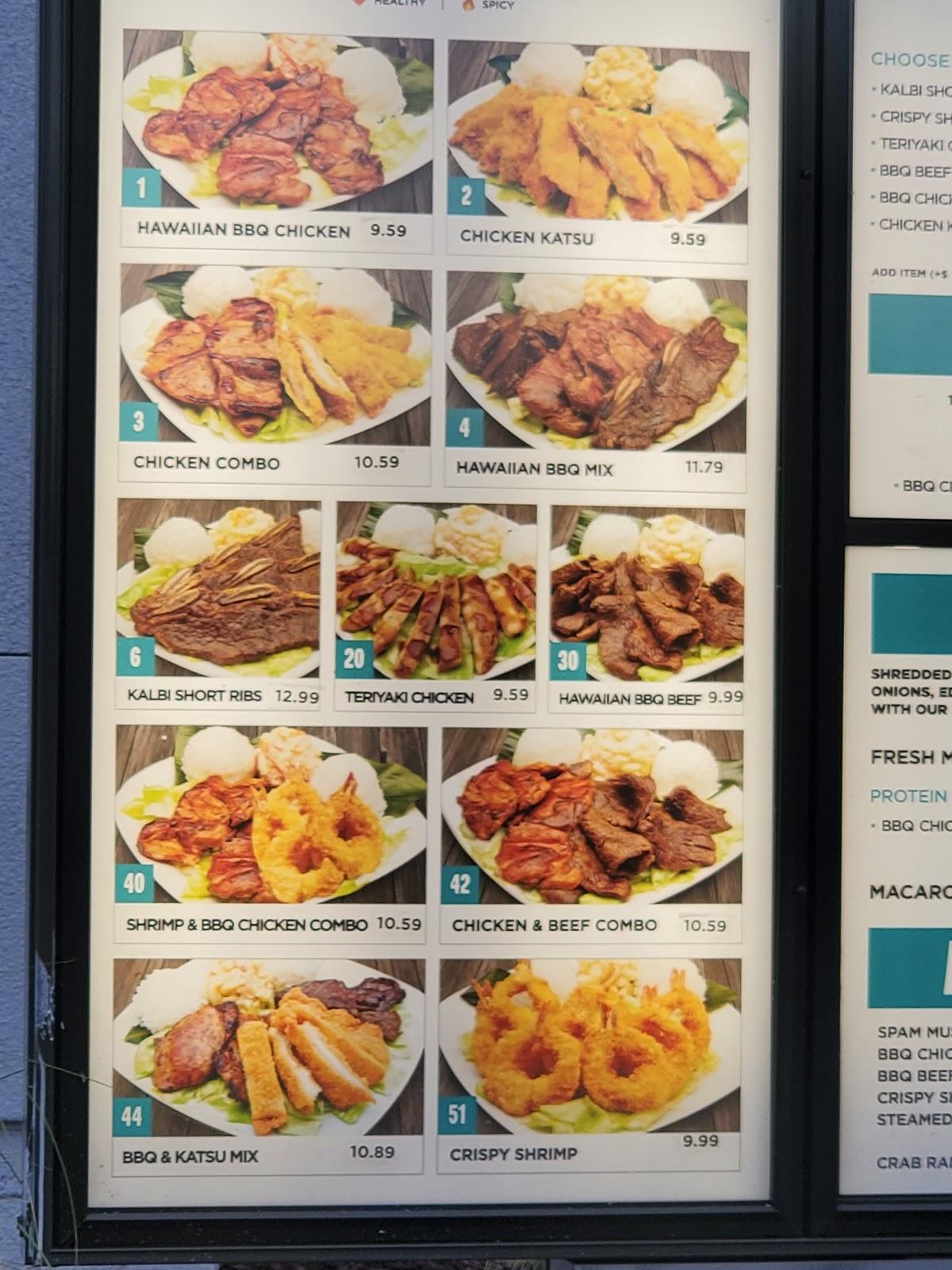 Menu at Ono Hawaiian BBQ, Fresno, E Kings Canyon Rd