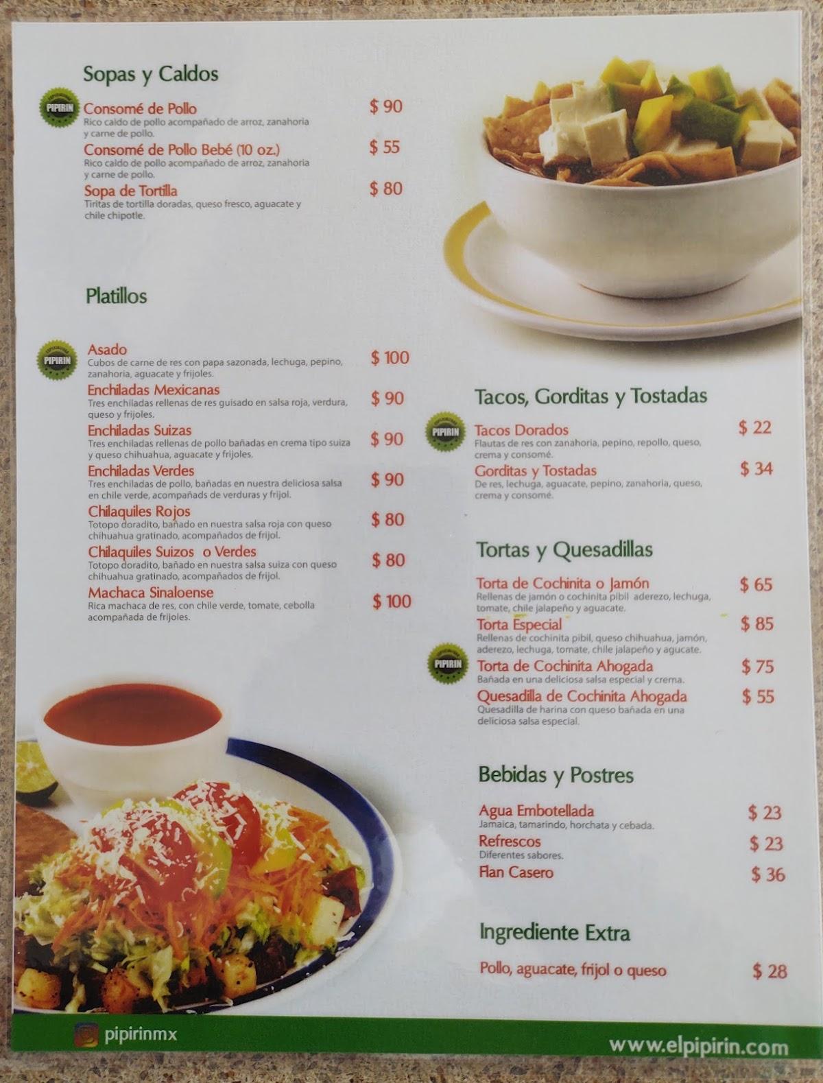 Carta del restaurante Pipirin La Conquista, Culiacán Rosales, Blvd ...