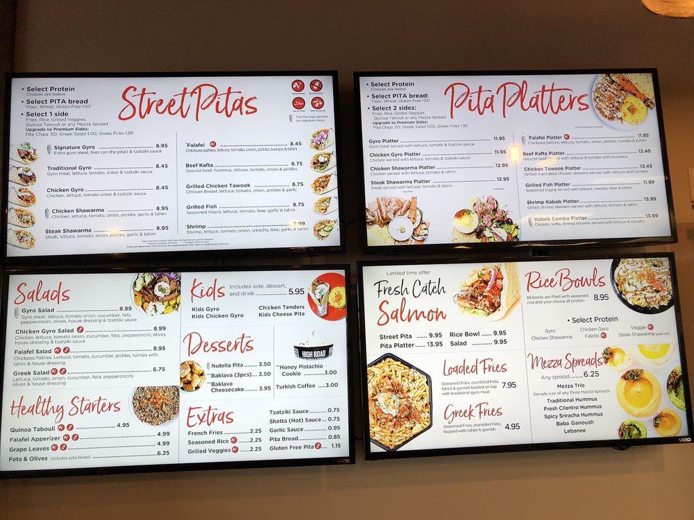 Menu at Pita Mediterranean Street Food restaurant, Greenville