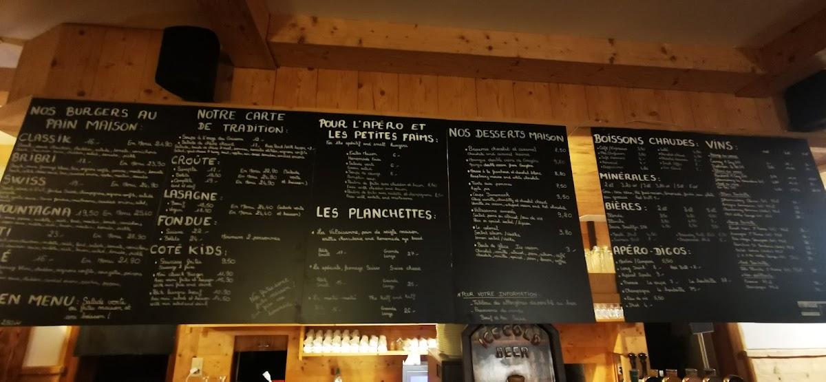 Speisekarte von Refuge Le Chaudron Restaurants - Lounge & Bar, Champéry