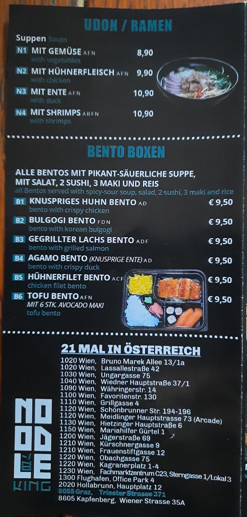 Speisekarte von Noodle King restaurant, Graz
