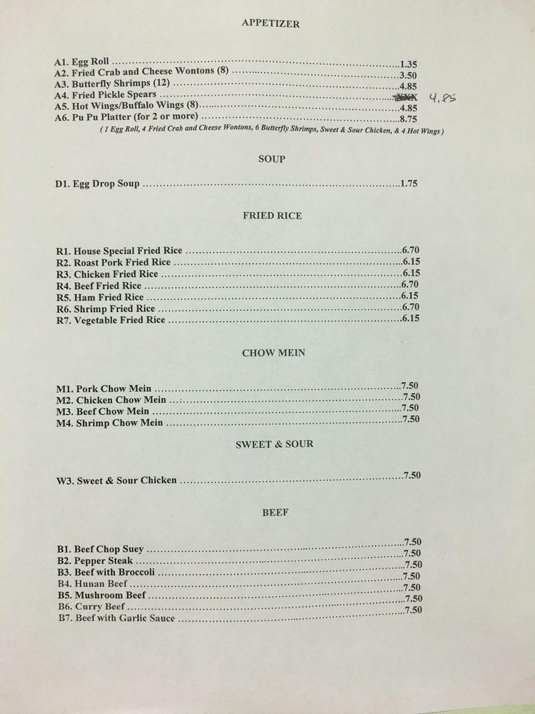 Menu at August Moon Chinese Restaurant, Helena-West Helena