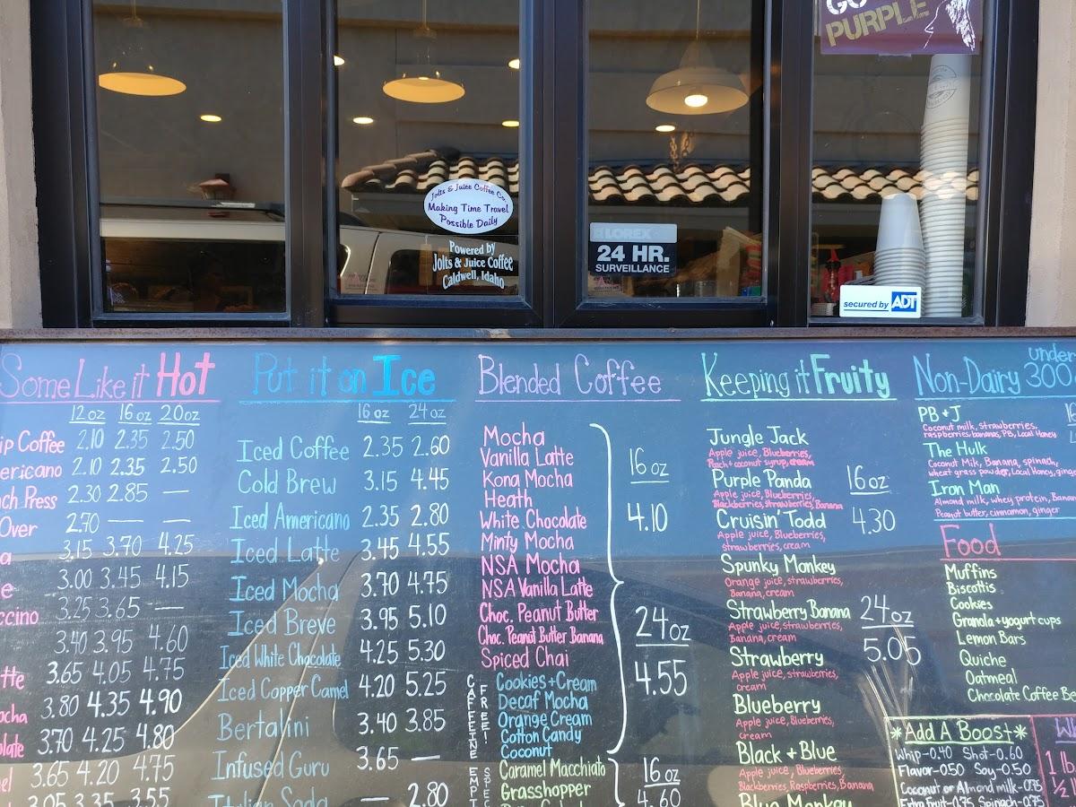 Menu at Jack Henry Coffee House, Caldwell